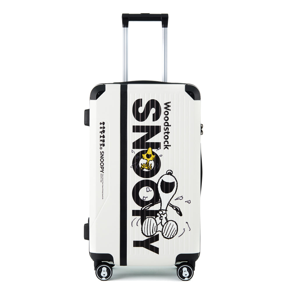 Peanuts Snoopy "Joyful" Limited Edition 20 Inch Luggage - White | SNPY ONLY