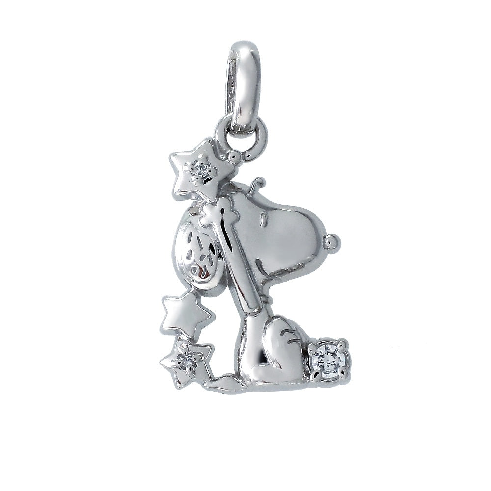 Peanuts Snoopy "Happy Within Stars" Sterling Silver Pendant | SNPY ONLY