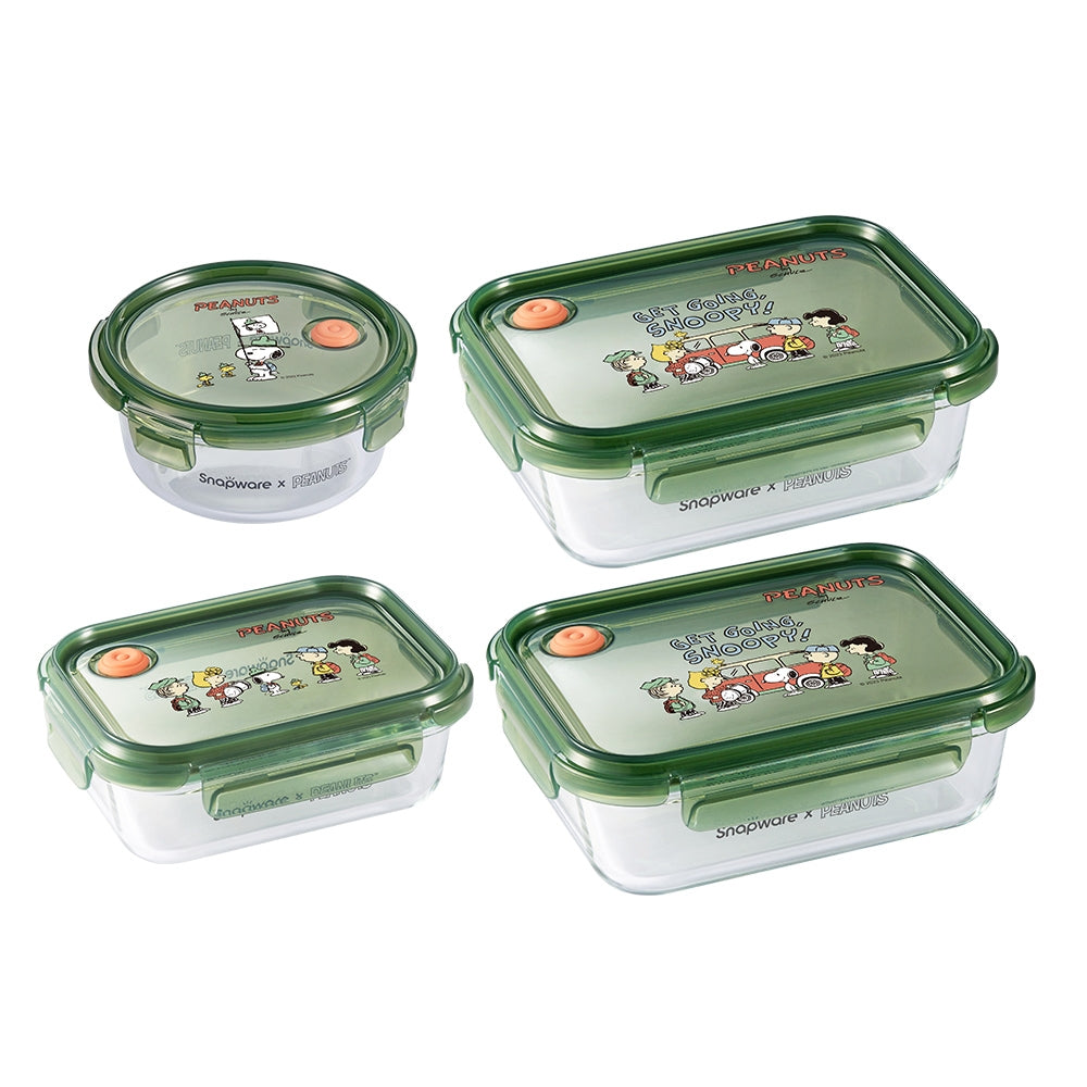 Corelle Peanuts Snoopy Beagle Scouts Container 3 PC Set (A) | SNPY ONLY