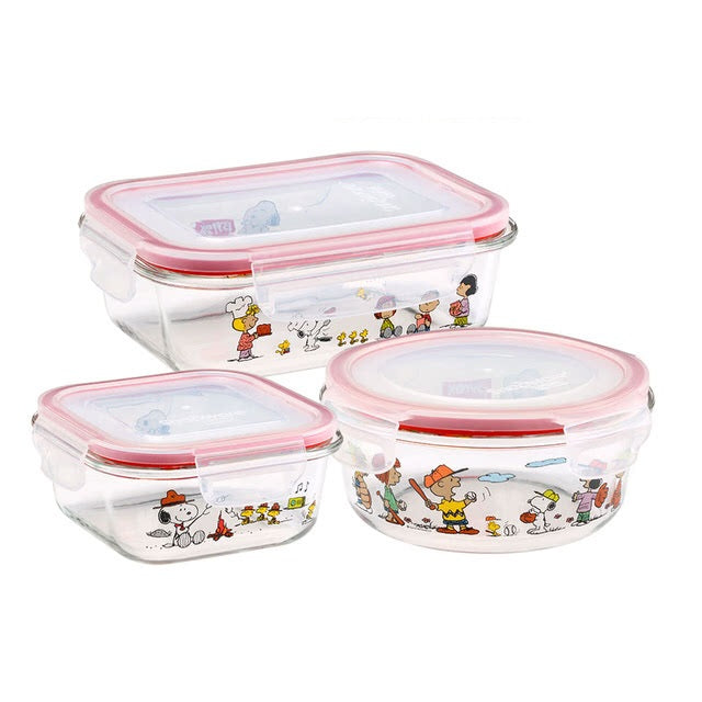 3 PCs Peanuts Snapware Pyrex Glass Food Storage Set | SNPY ONLY