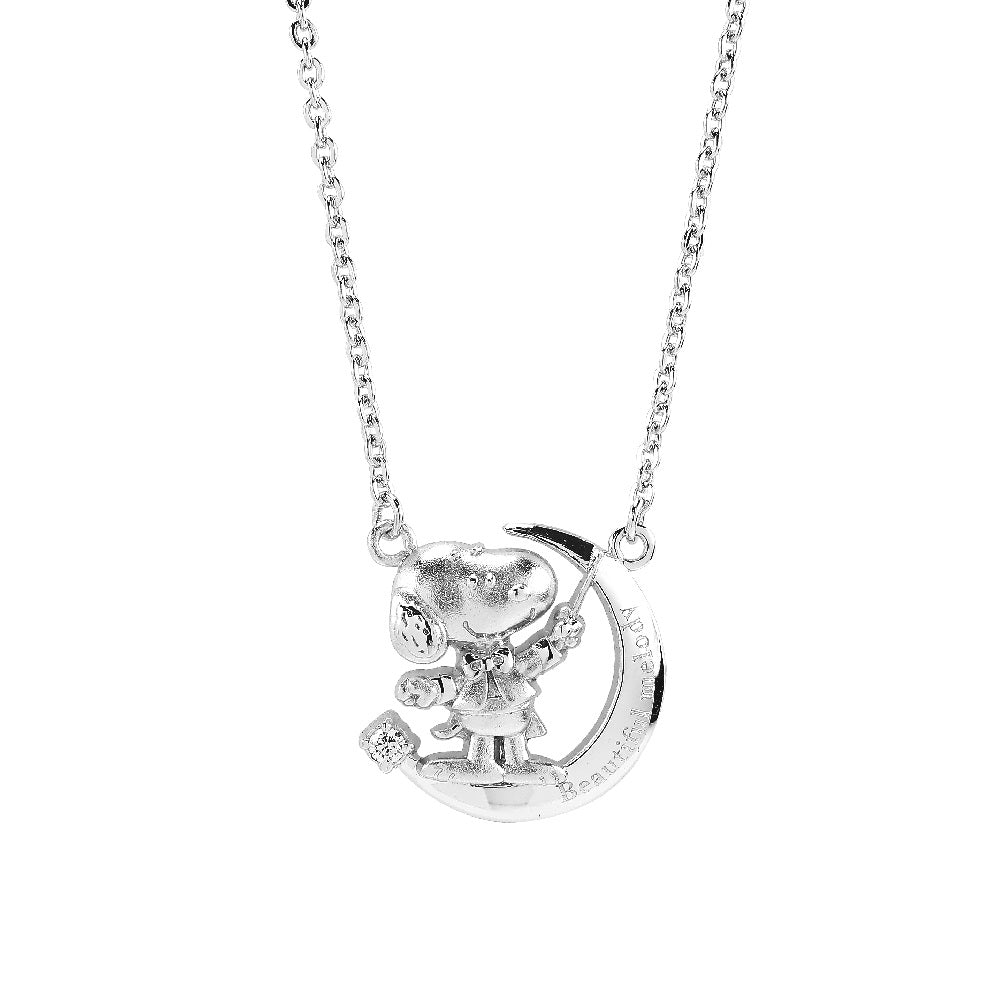 Peanuts Snoopy "Conductor On The Moon" Sterling Silver Pendant | SNPY ONLY